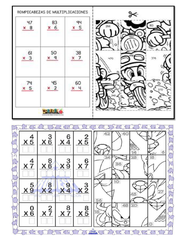 Rompecabezas de Multiplicaciones | PDF