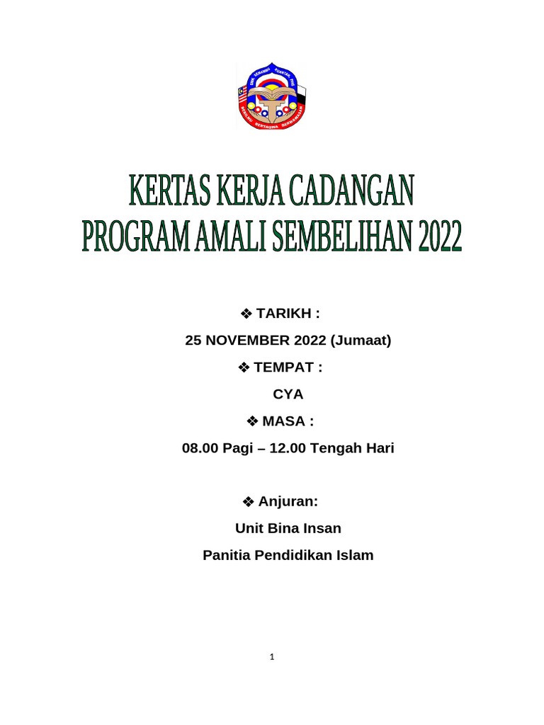 Kertas-Kerja-Amali-Sembelihan 2022 | PDF