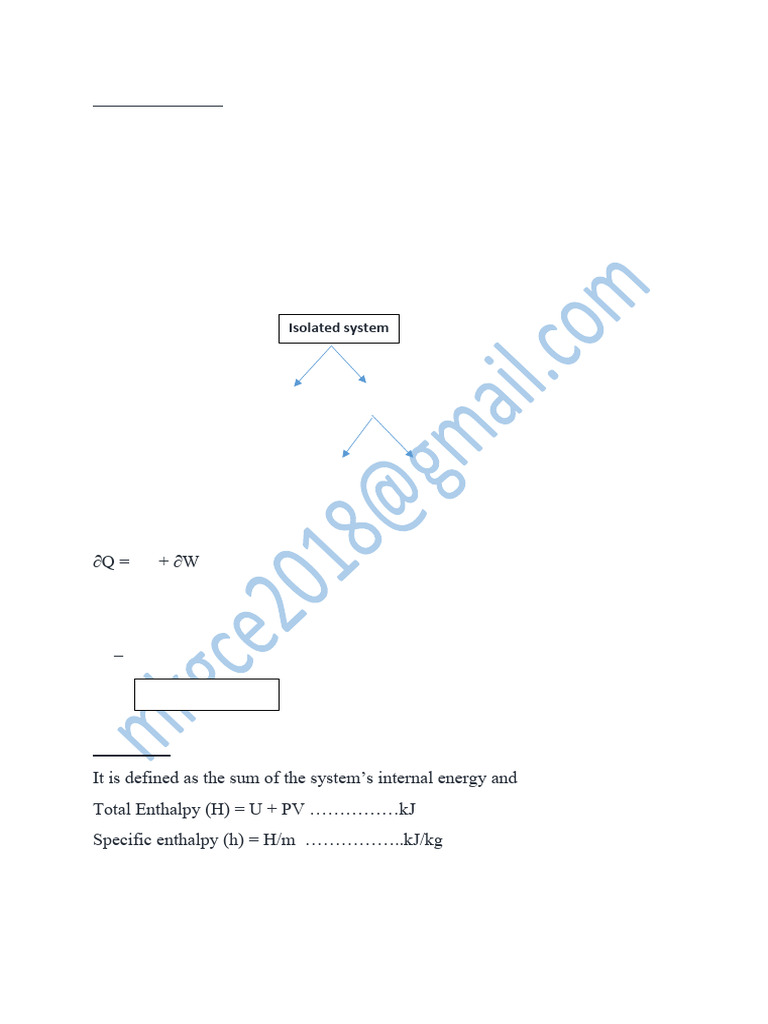 Internal Energy & Enthalpy | PDF