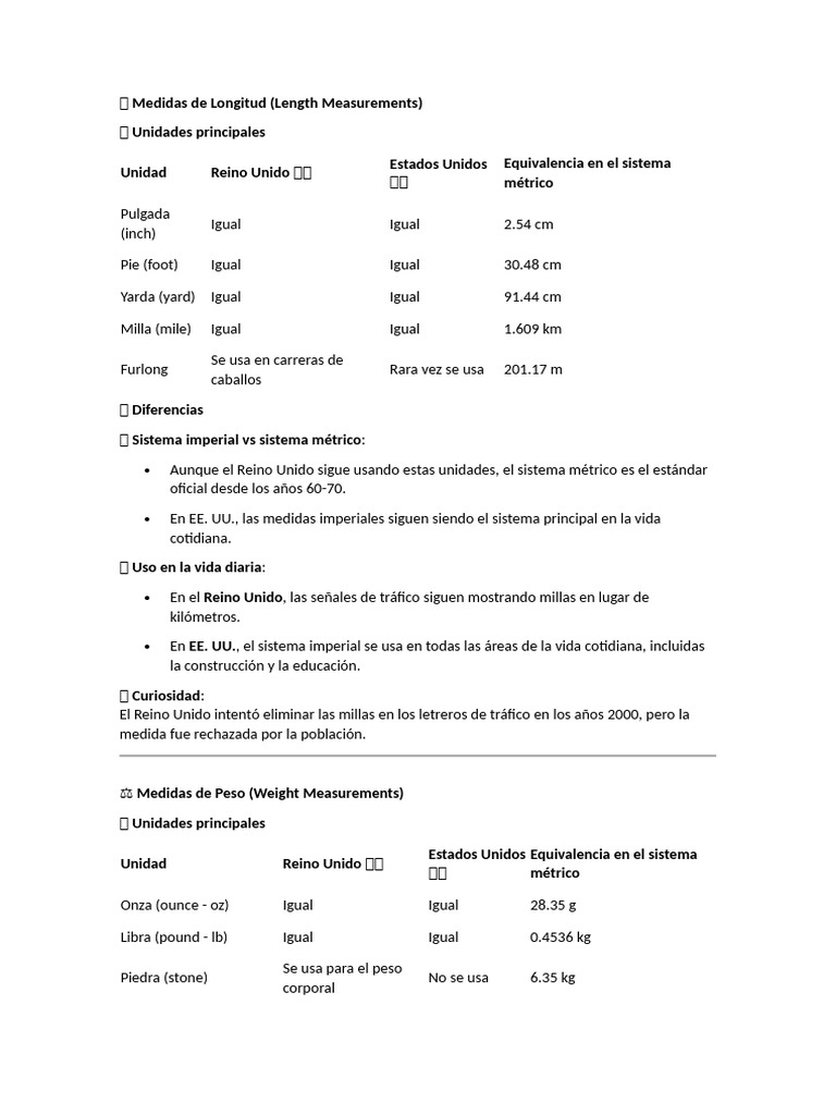 ? Medidas de Longitud | PDF | Libra esterlina | Unidades de medida