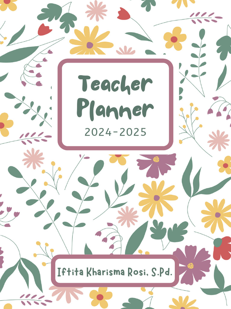 2024-2025 Teacher Planner Template | PDF
