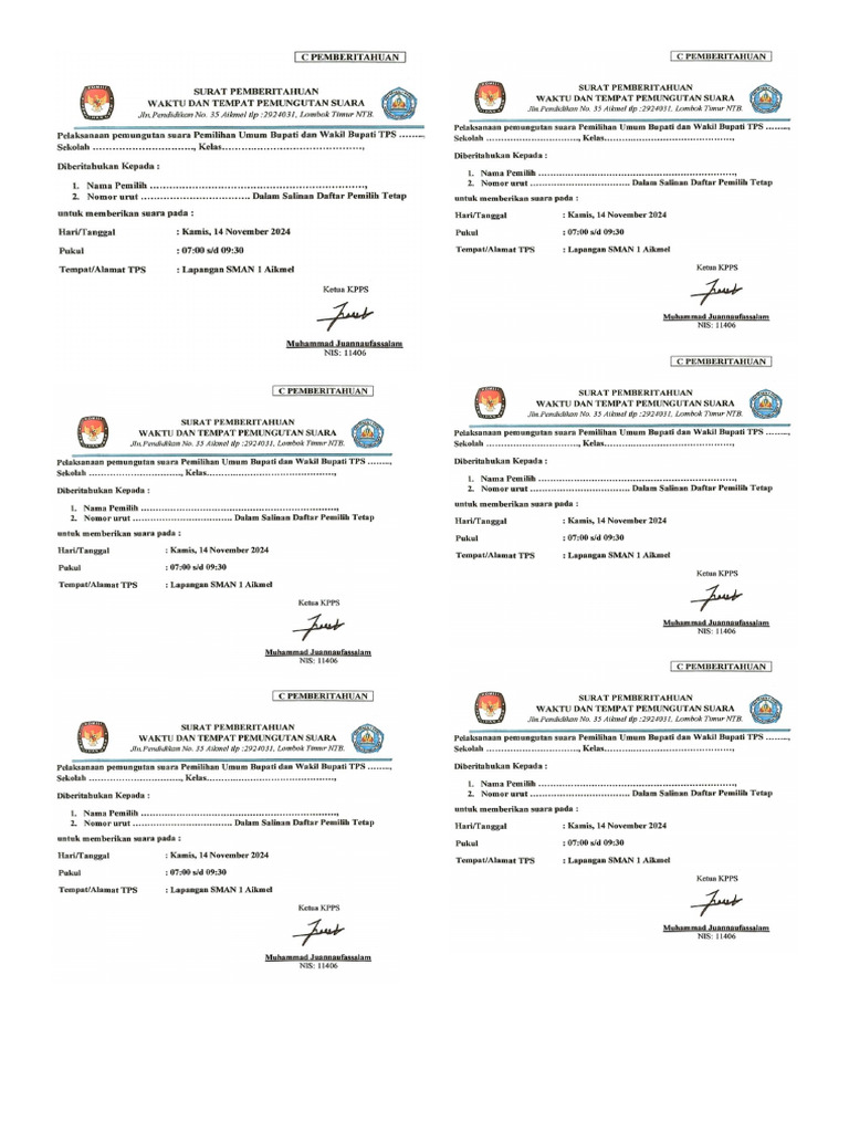 Undangan Kpu Fixxxxx | PDF