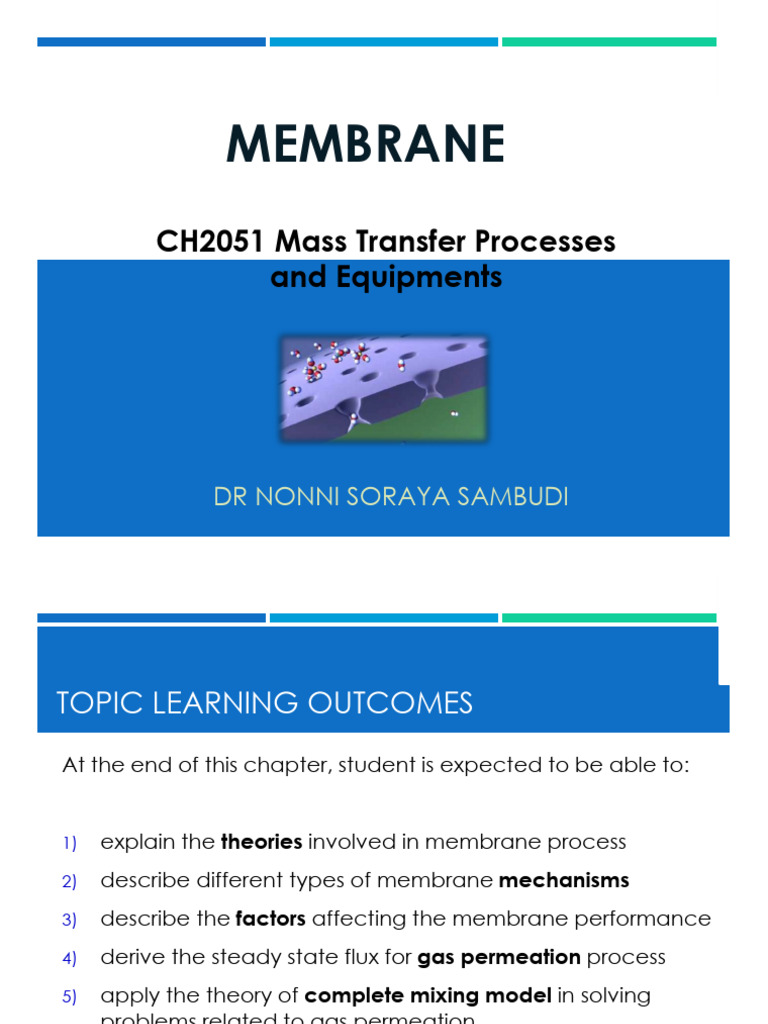 13 - Membrane | PDF | Diffusion | Membrane