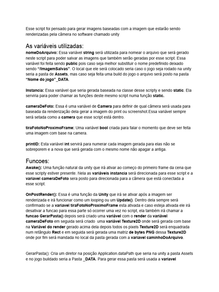 Explicacoes Dos Scripts para Tirar Print | PDF | Câmera | Linguagem de ...