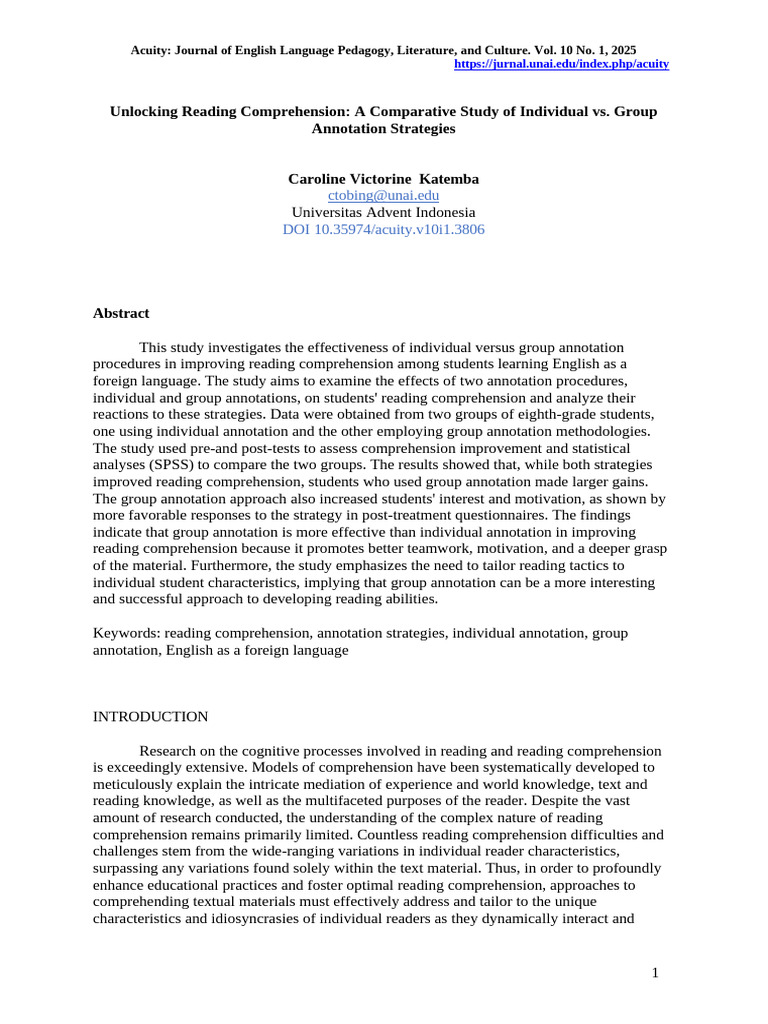 Acuity - Unlocking Reading Comprehension-Isi | PDF | Reading ...