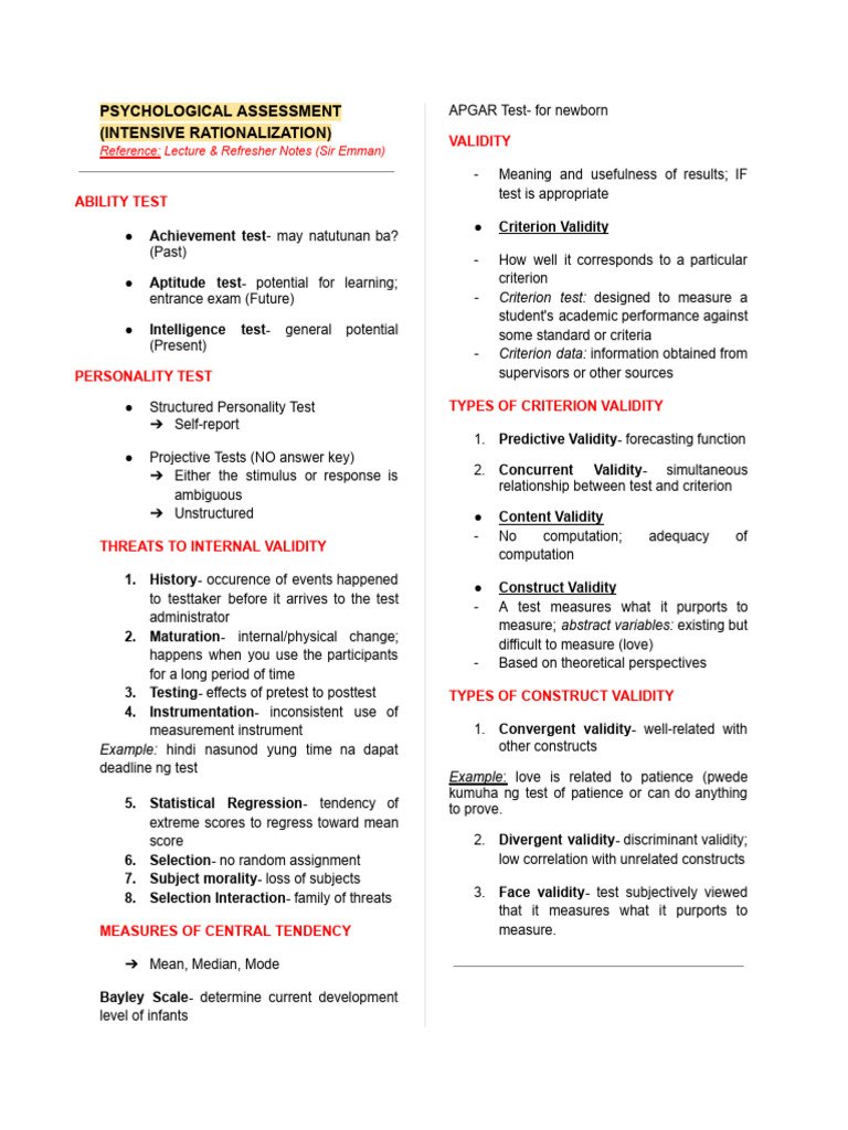 (F2F) PA - (Diagnostic Test Rationalization) | PDF | Validity ...