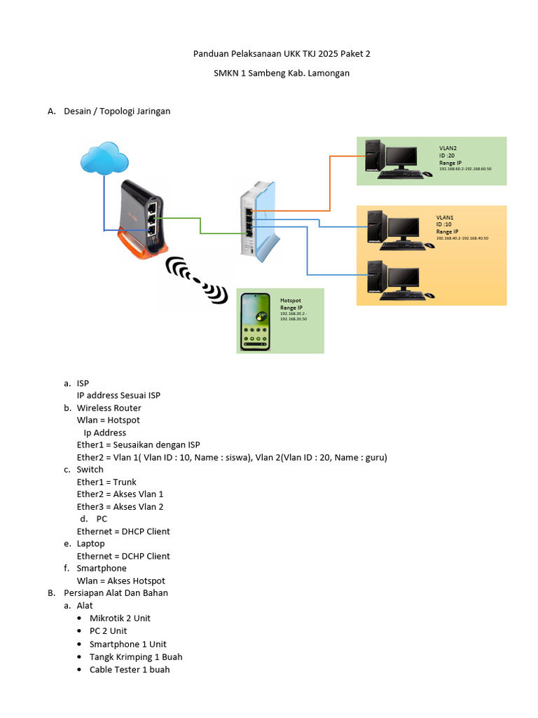 Cara Mengerjakan UKK TKJ 2024 Paket 2 Bridging | PDF | Wi Fi | Wireless Lan