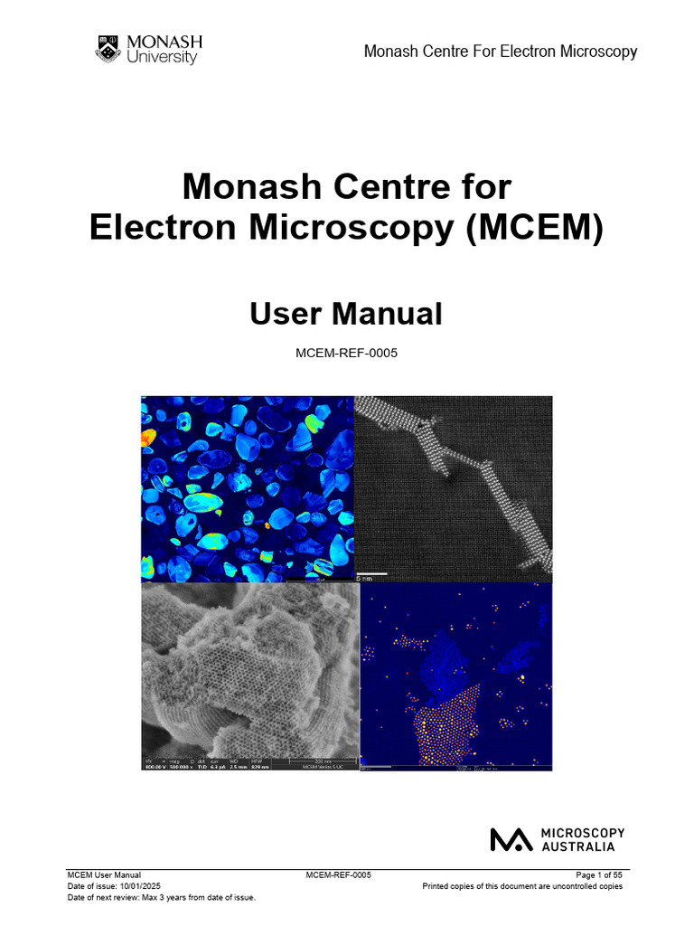 MCEM REF 0005 MCEM User Manual | PDF | Scanning Electron Microscope ...