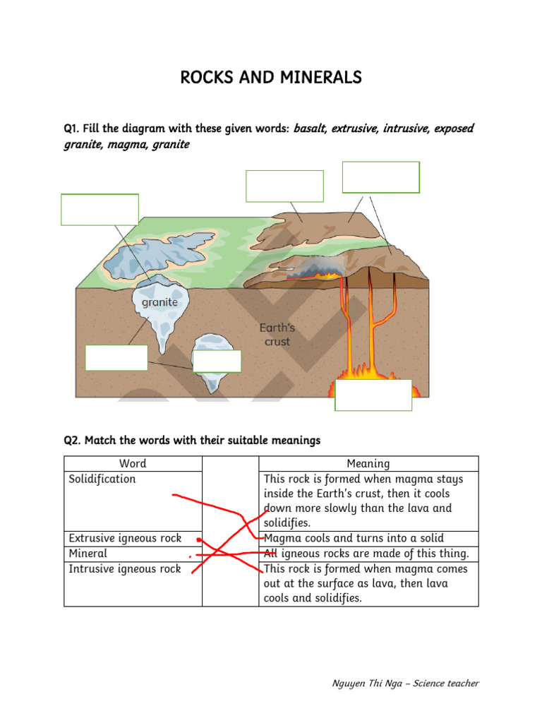 (Homework) Rocks and Minerals Worksheet | PDF | Rock (Geology ...