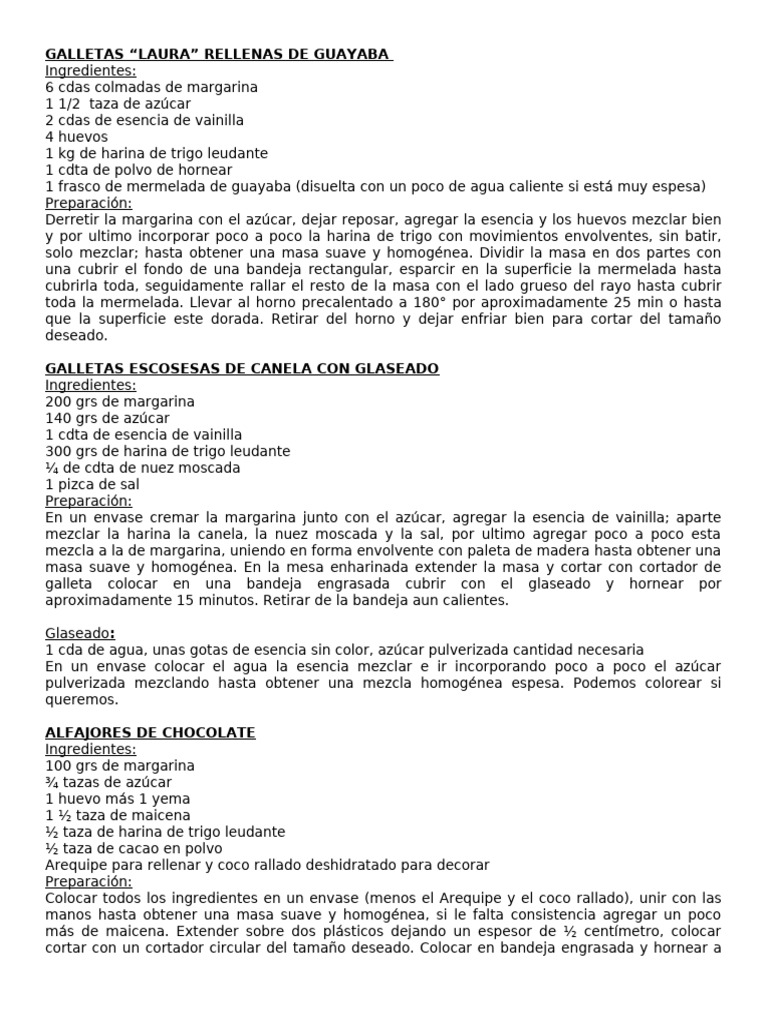 Recetario de Galletas | PDF | Galleta | Chocolate