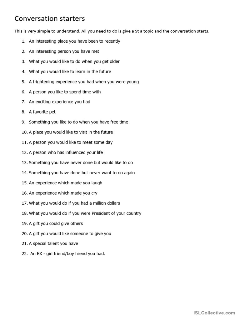 Conversation Starters | PDF