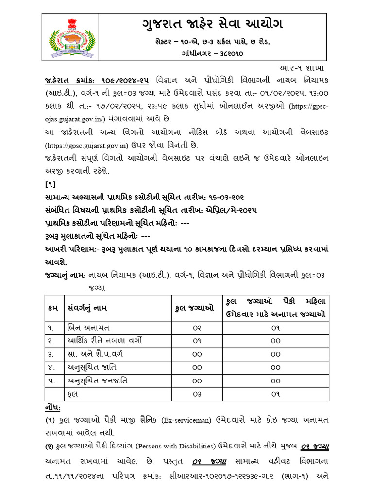 GPSC 202425 109 | PDF