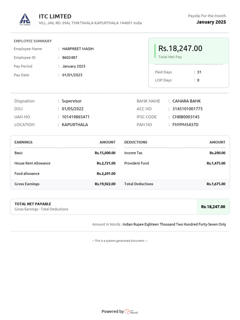 Payslip 8602487 Jan 2025 3983989749852186967 1737806021381 | PDF