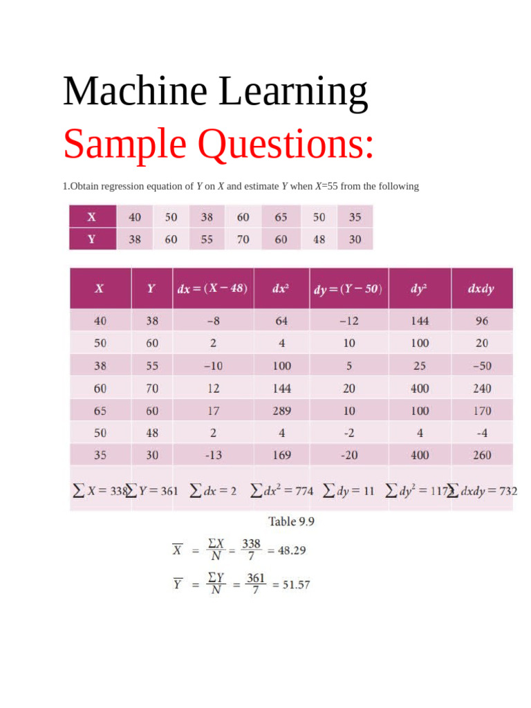 Sample questions | PDF | Machine Learning | Support Vector Machine