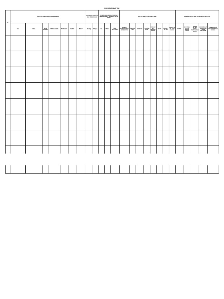 Form Skrining TB Aktif | PDF