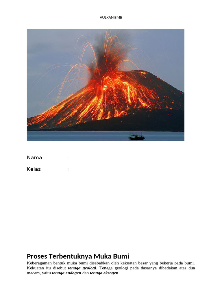 LKPD VULKANISME (1) | PDF