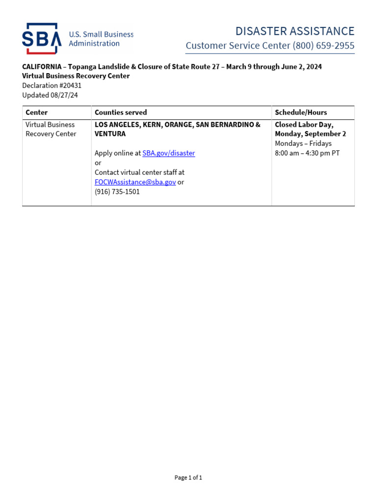 CA - 20431 - Locations 08 27 24 | PDF