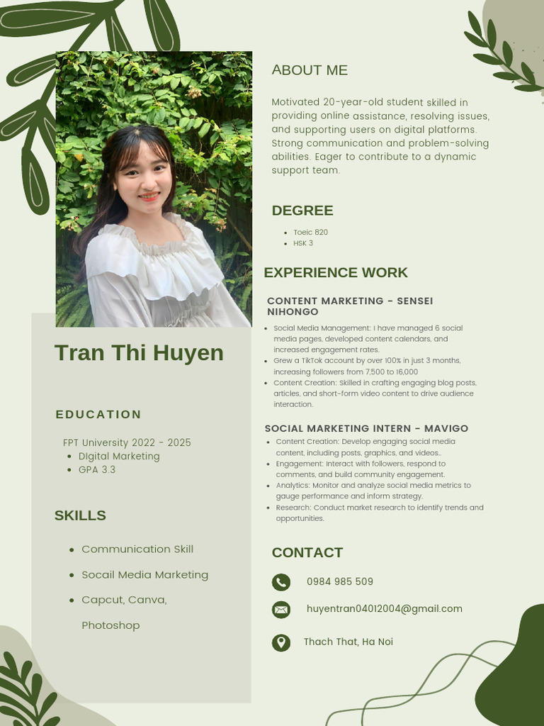 Tran Thi Huyen - CV | PDF