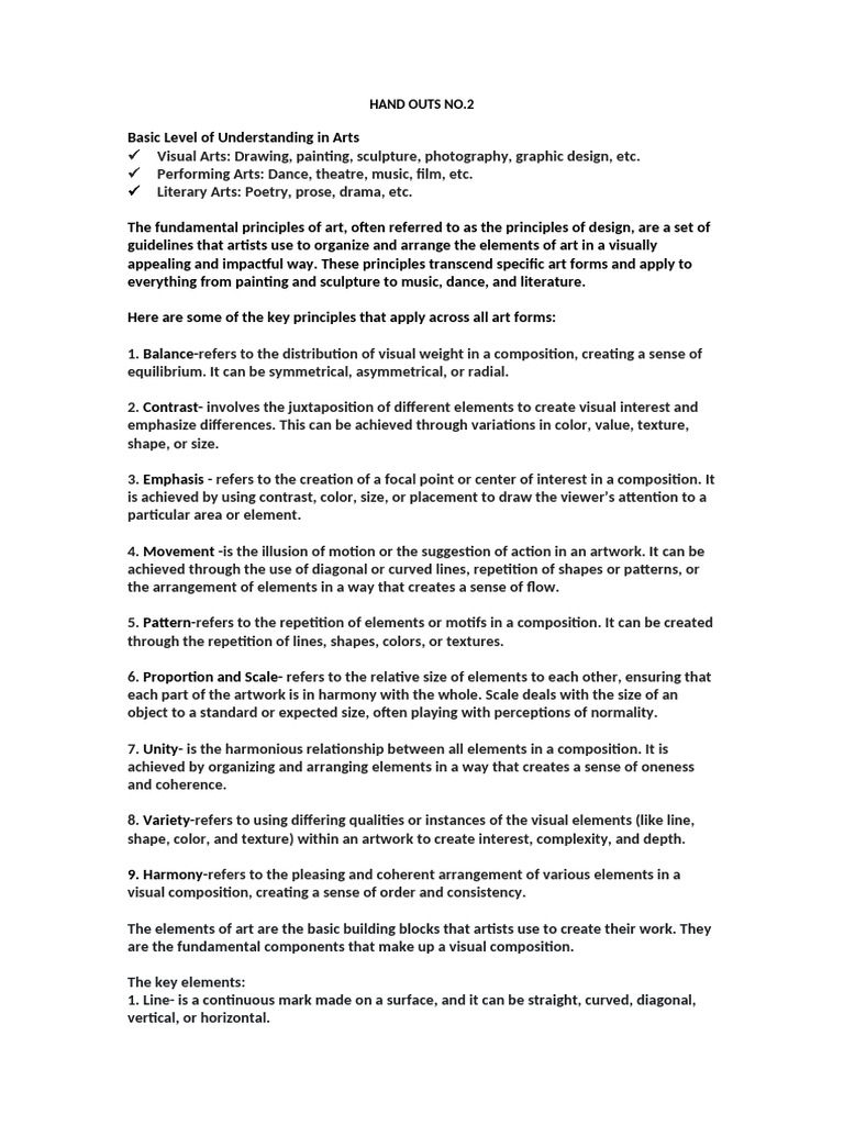 Understanding Art: Elements & Principles | PDF | Composition (Visual ...