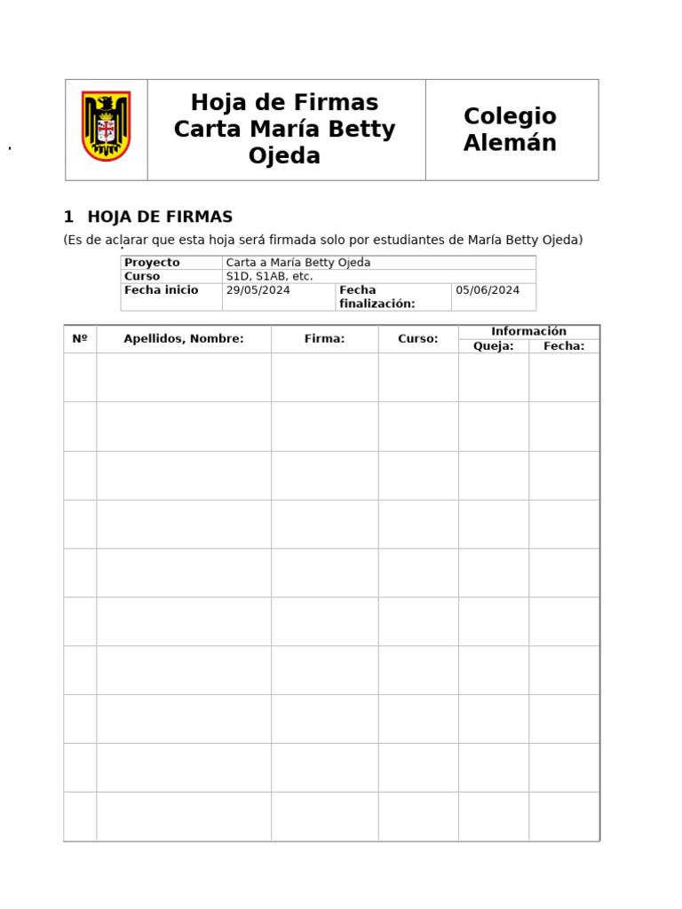Hoja de firmas | PDF