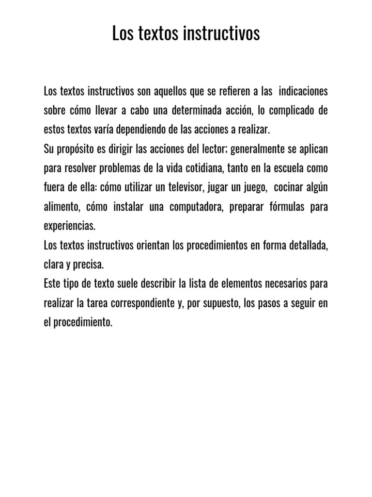 Guía para Textos Instructivos | PDF
