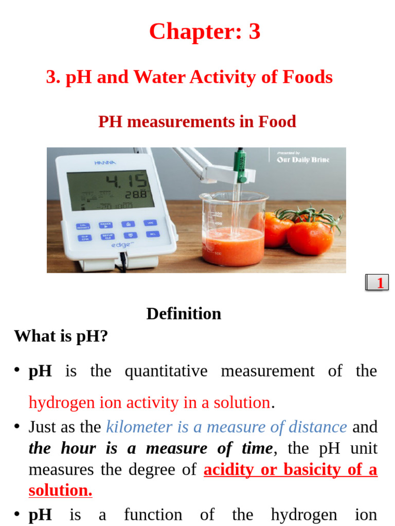 pH and Water Activity in Food Analysis | PDF | Ph | Buffer Solution
