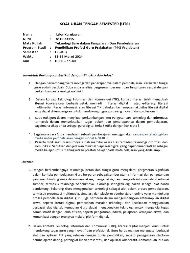 Tbpp-Ujian Tengah Semester 2024-Iqbal Kurniawan | PDF