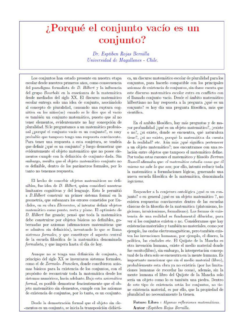 Conjunto Vacio e Infinito | PDF