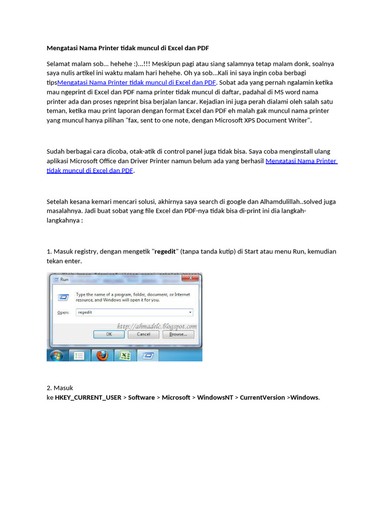 Solusi Nama Printer di Excel dan PDF | PDF