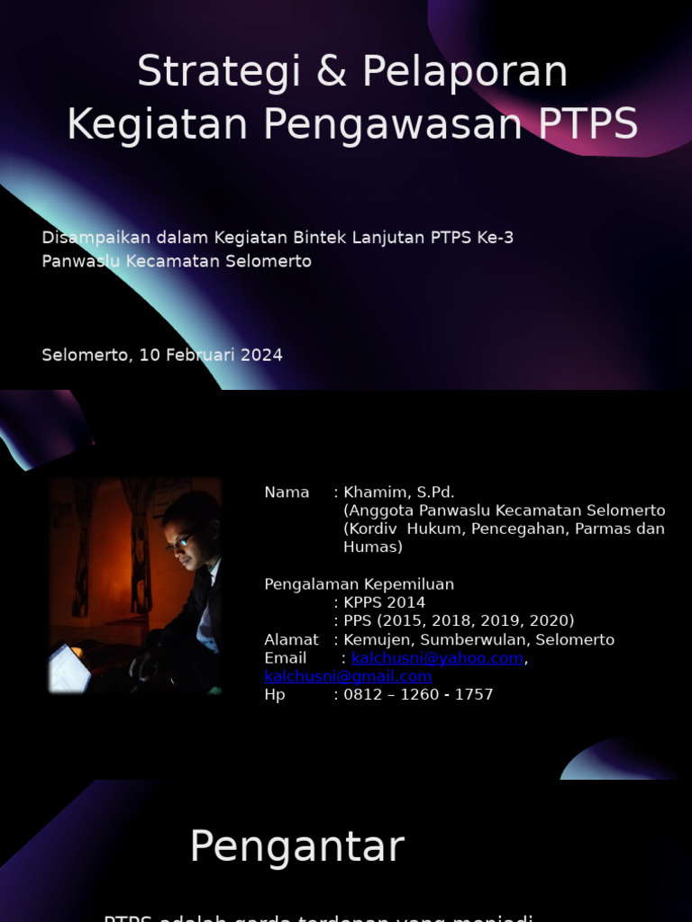 Strategi Dan Pelaporan PTPS Pada Pemilu 2024. Khamim | PDF
