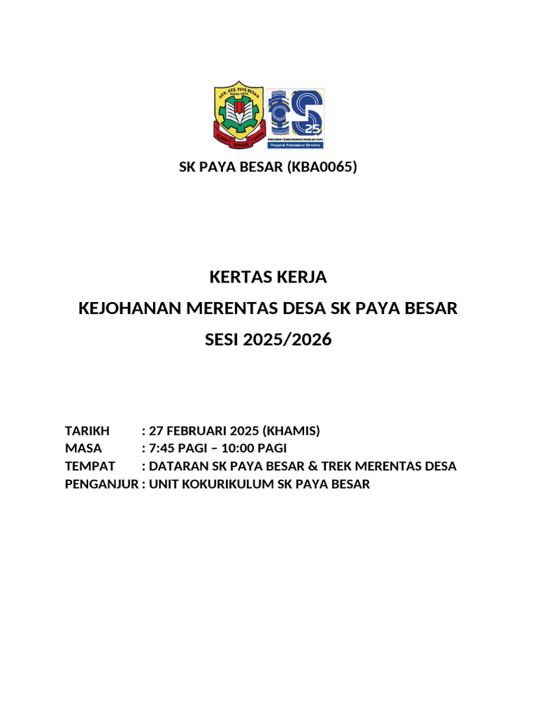 COVER KERTAS kERJA MERENTAS DESA | PDF
