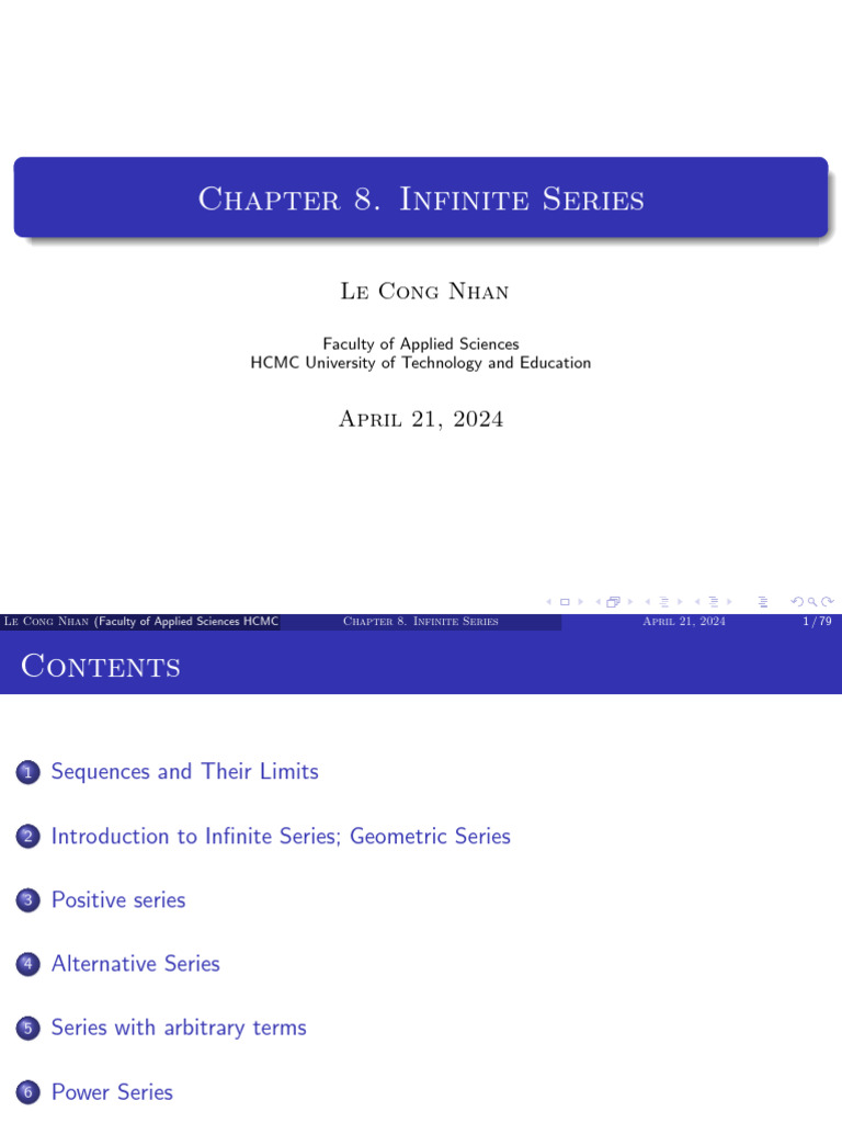 Lecture Note On Chapter 8 | PDF | Series (Mathematics) | Sequence