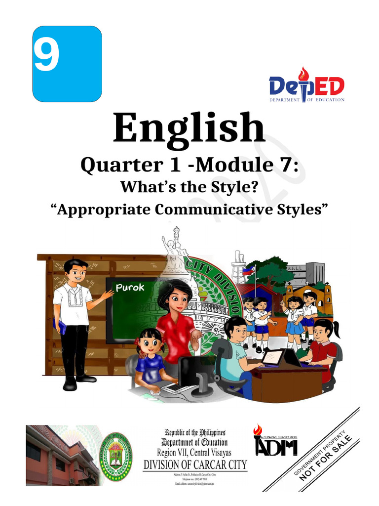 English-9 SLM Q1 W7 M7 V1.0-CC-released | PDF | Communication | Learning