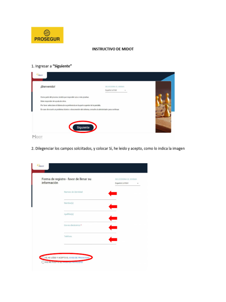 Instrucciones para Acceso a Prueba Midot | PDF