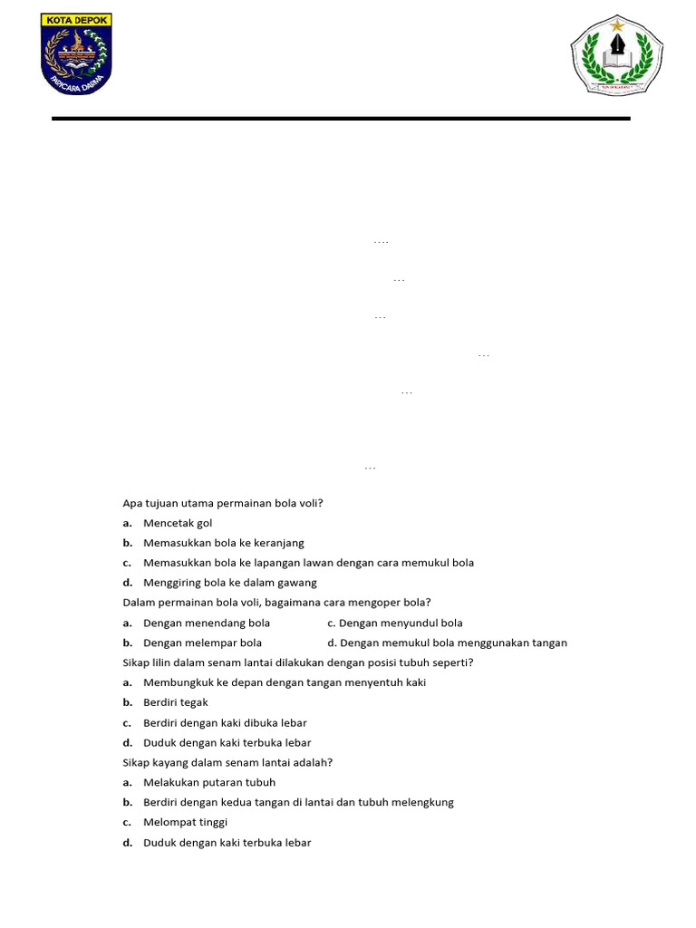 SAS PJOK Kelas 4 | PDF