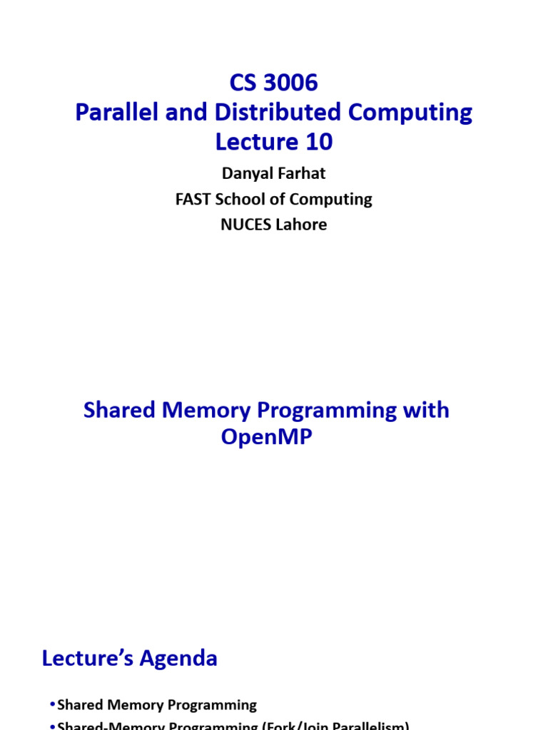 Lecture 10 Shared Memory Programming with OpenMP.pptx | PDF | Thread ... Lecture 10 Shared Memory Programming with OpenMP.pptx | PDF | Thread ...