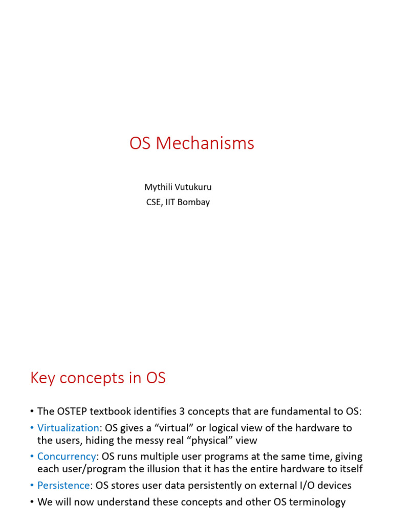 1-os-mechanisms | PDF | Operating System | Process (Computing)