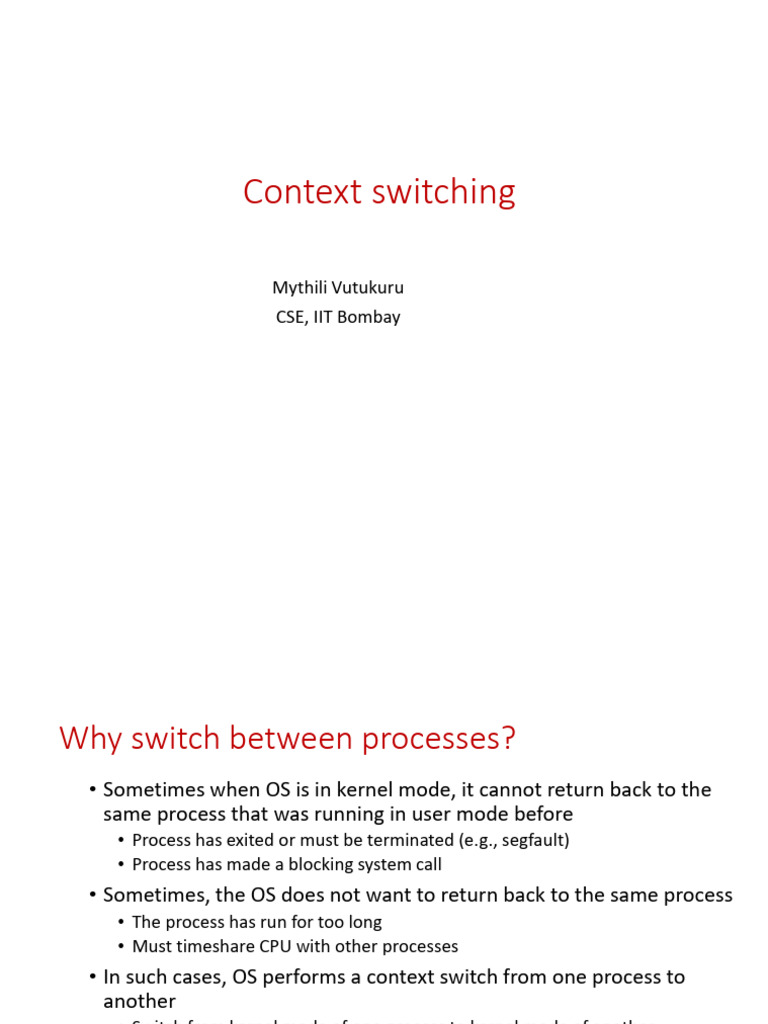 6 Context Switching | PDF | Process (Computing) | Scheduling (Computing)