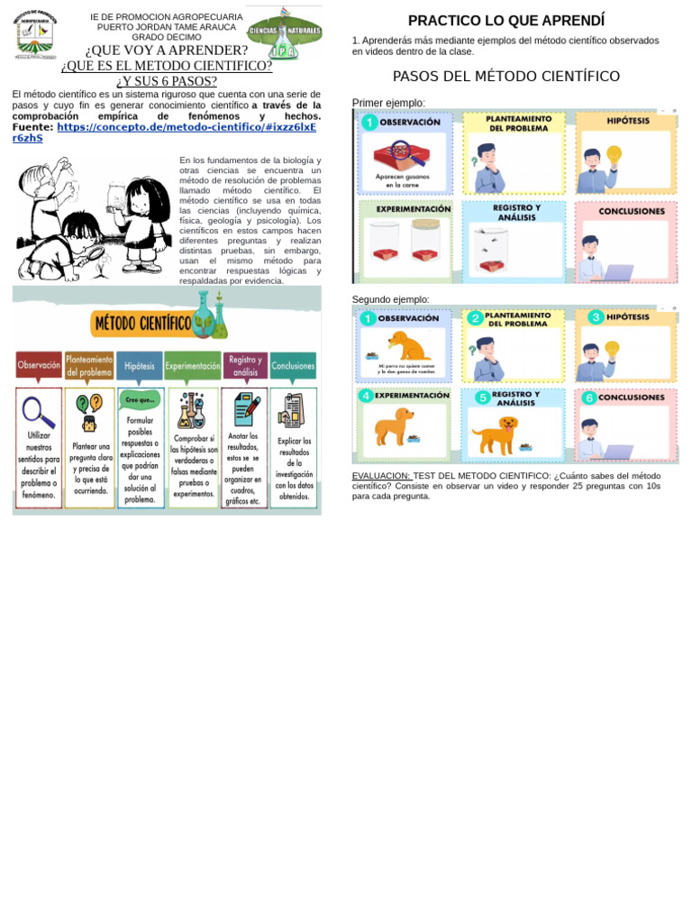 Aprendiendo el Método Científico en 10º | PDF