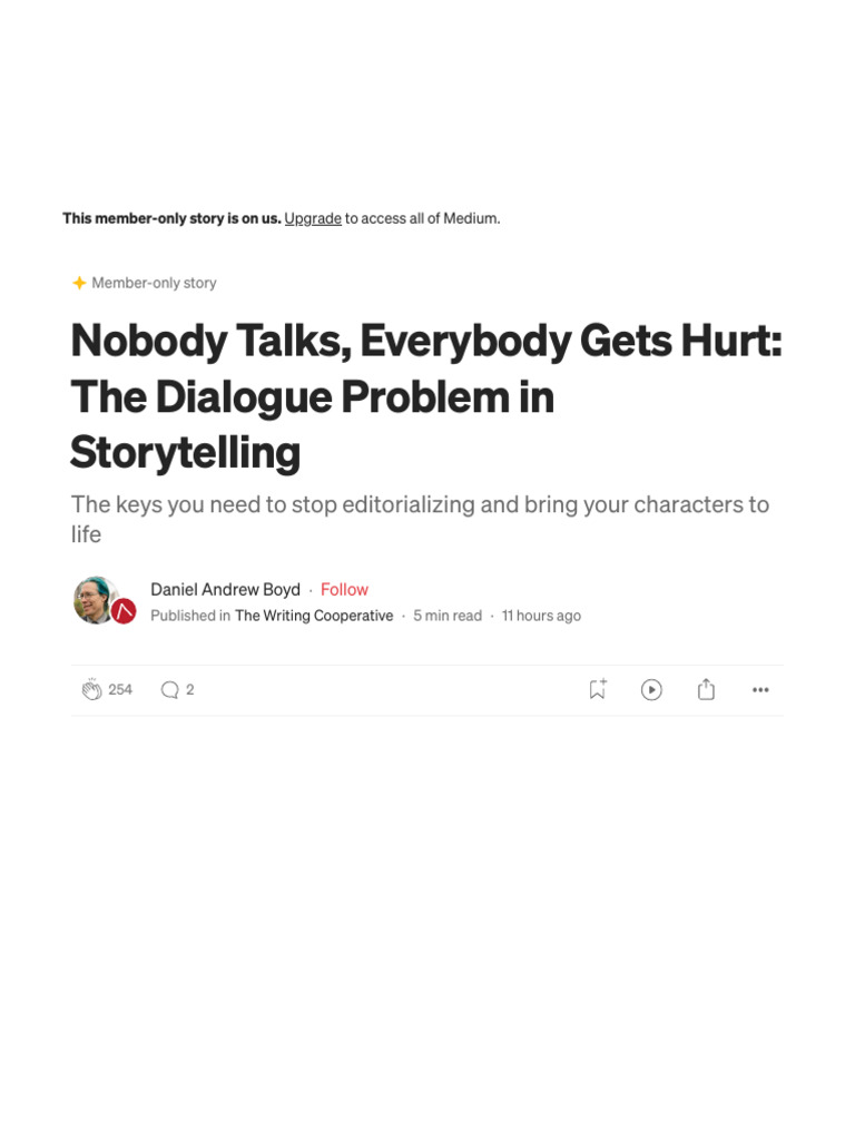 Nobody Talks, Everybody Gets Hurt - The Dialogue Problem in ...