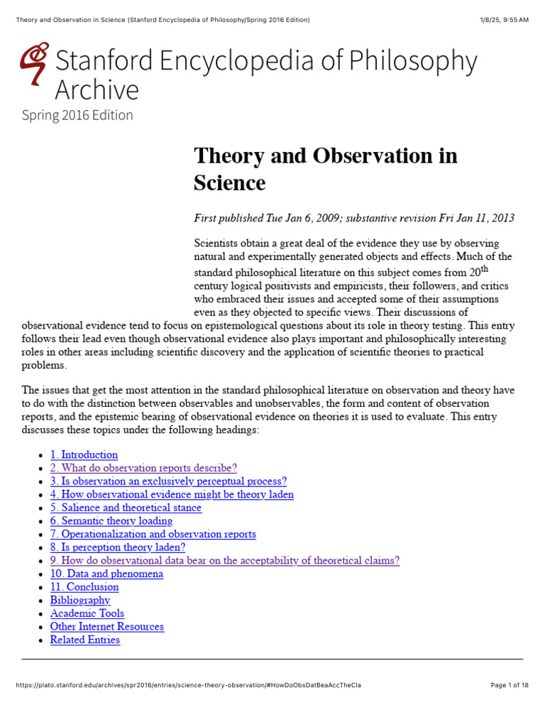 Theory-Ladenness in Scientific Observation | PDF | Theory | Evidence