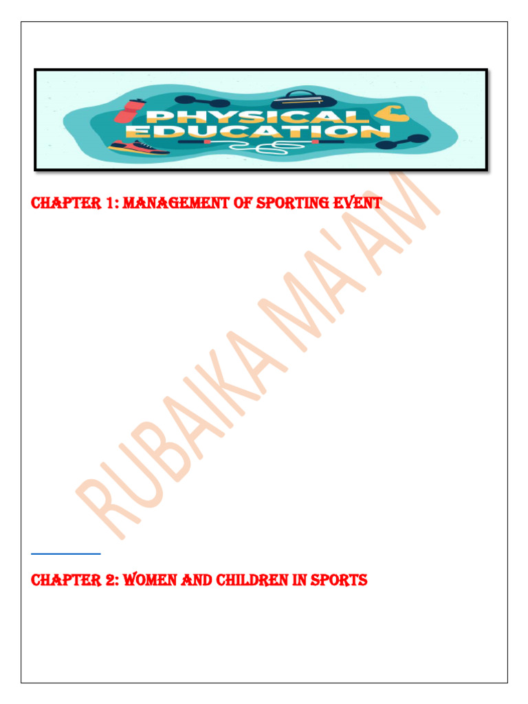 Class 12th Most Important Physical Education | PDF | Vitamin | Nutrition