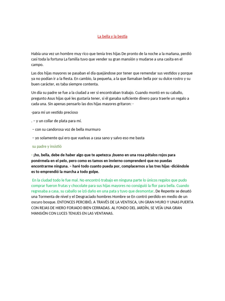 La bella y la bestia | PDF