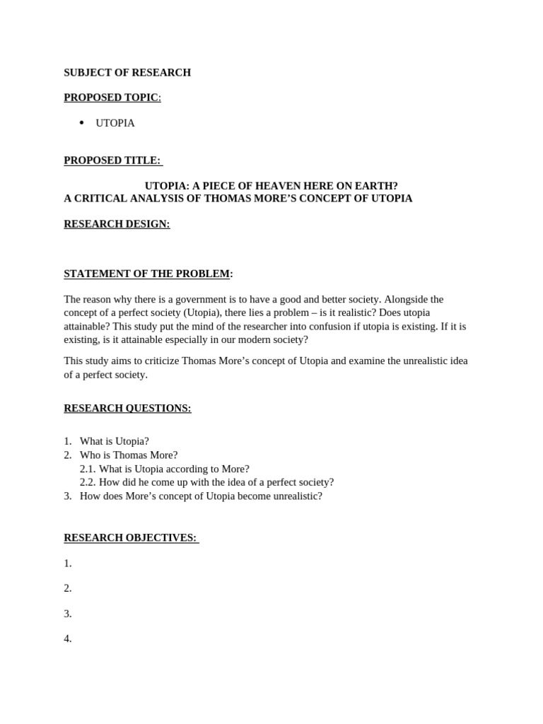 Subject-Of-Research Template | PDF