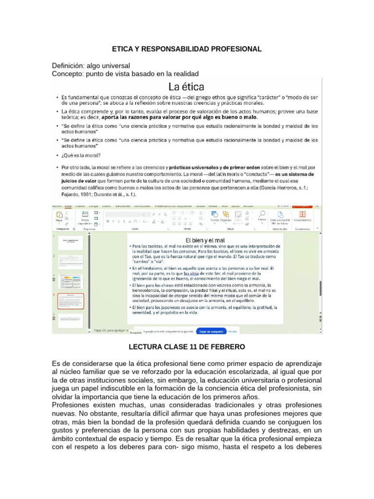 ETICA Y RESPONSABILIDAD PROFESIONAL | PDF | Moralidad | Comportamiento