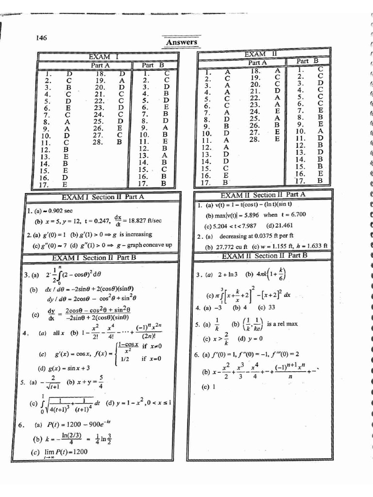 Preparing For The BC AP Calculus Examination George Best MS | PDF