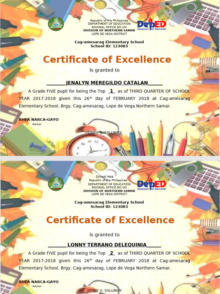 Awards and Recognation 3rd Quarter | PDF | Government Related ...