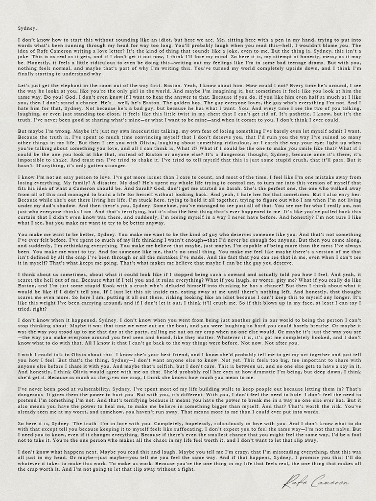 Letter From Rafe Cameron | PDF