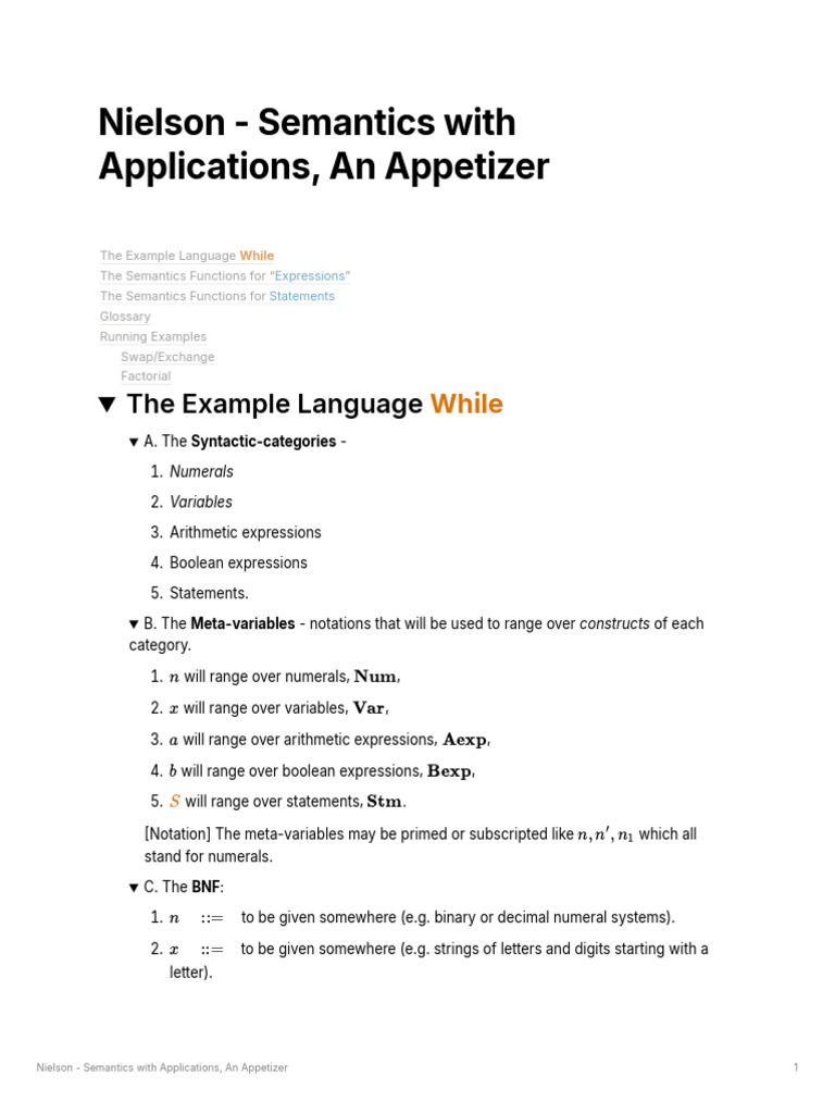 Nielson - Semantics With Applications An Appetizer | PDF | Function ...
