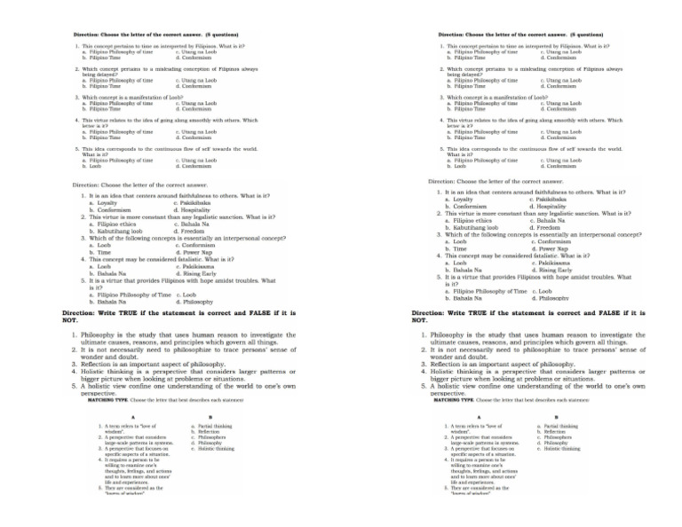Philo Activity Lesson 4-5 | PDF